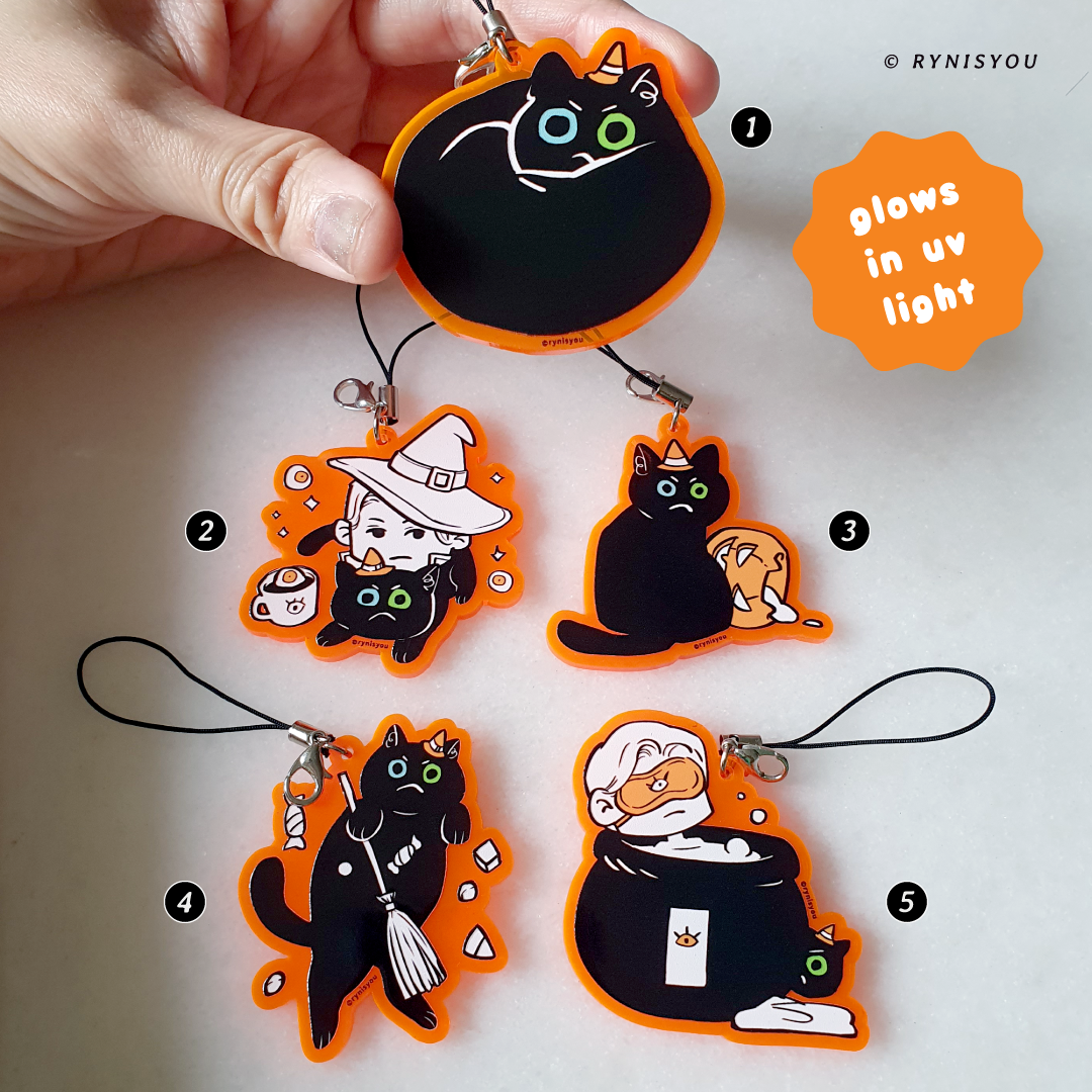 Wiz Cat Flourescent Orange Charm – chub.my