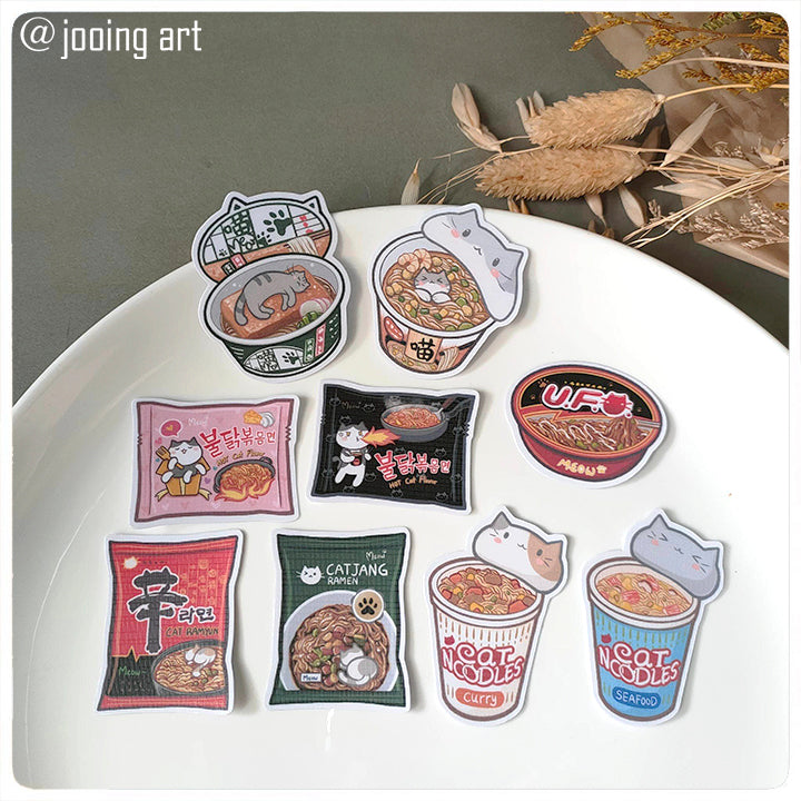 Cat Ramen Noodles Sticker Set – chub.my