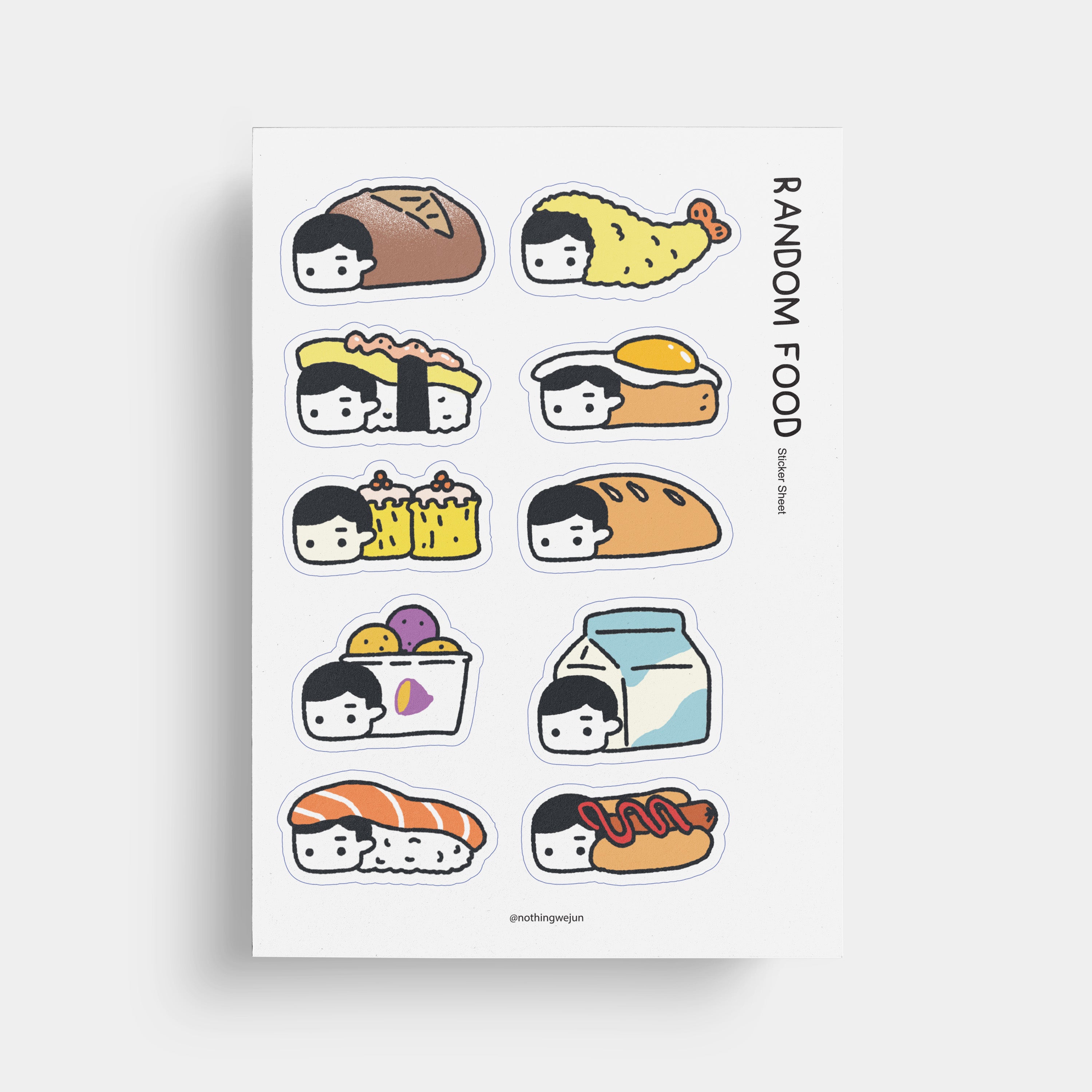 Nothingwejun | Random Food Sticker Sheet (Bread) – chub.my