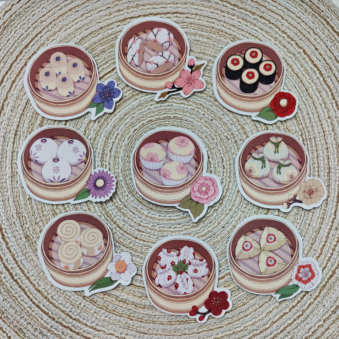 Floral Dim Sum Sticker Set – chub.my