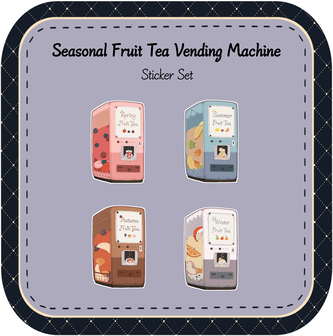 Seasonal Fruit Tea Vending Machine Sticker Set – chub.my
