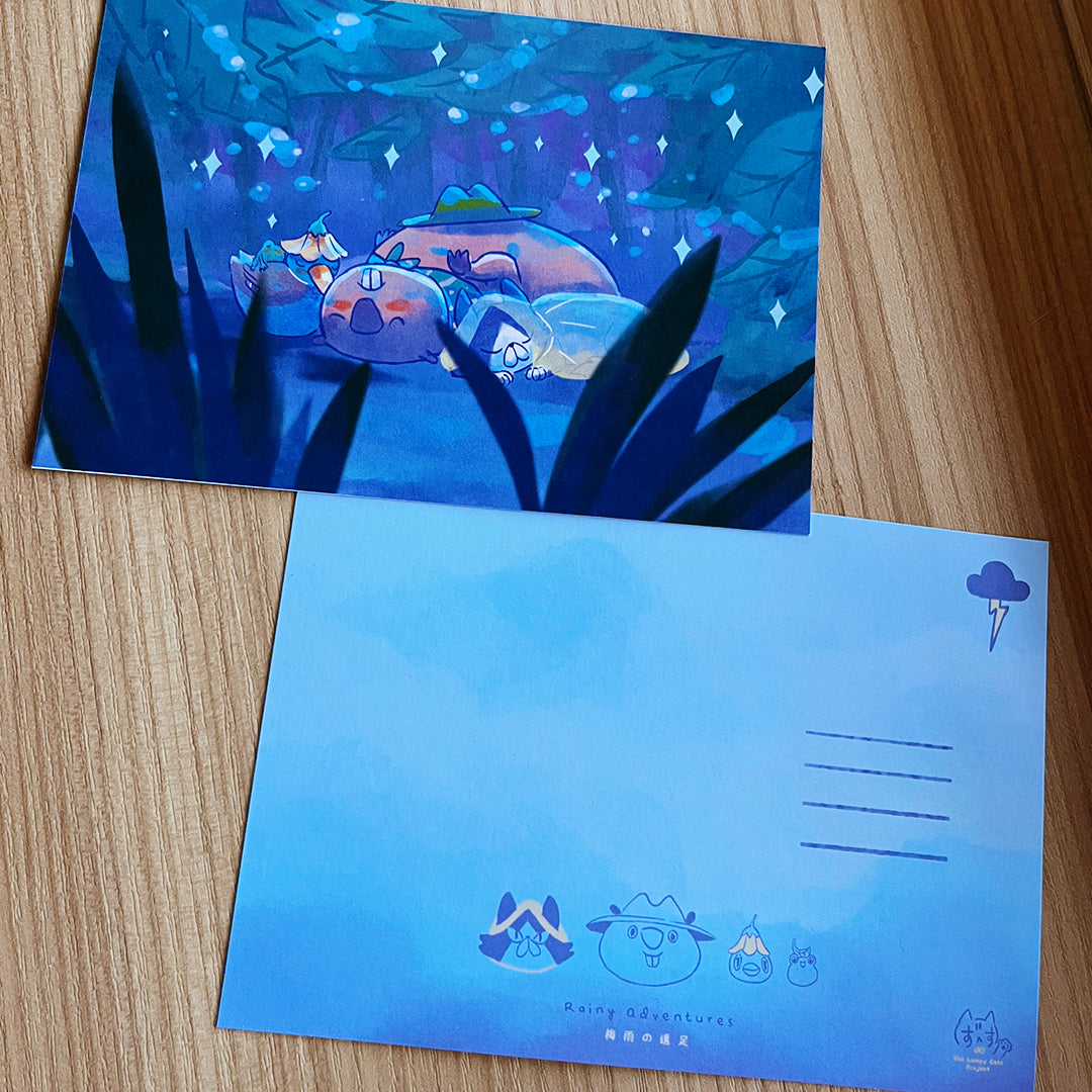 Rainy Adventures Postcard | Sleep – chub.my