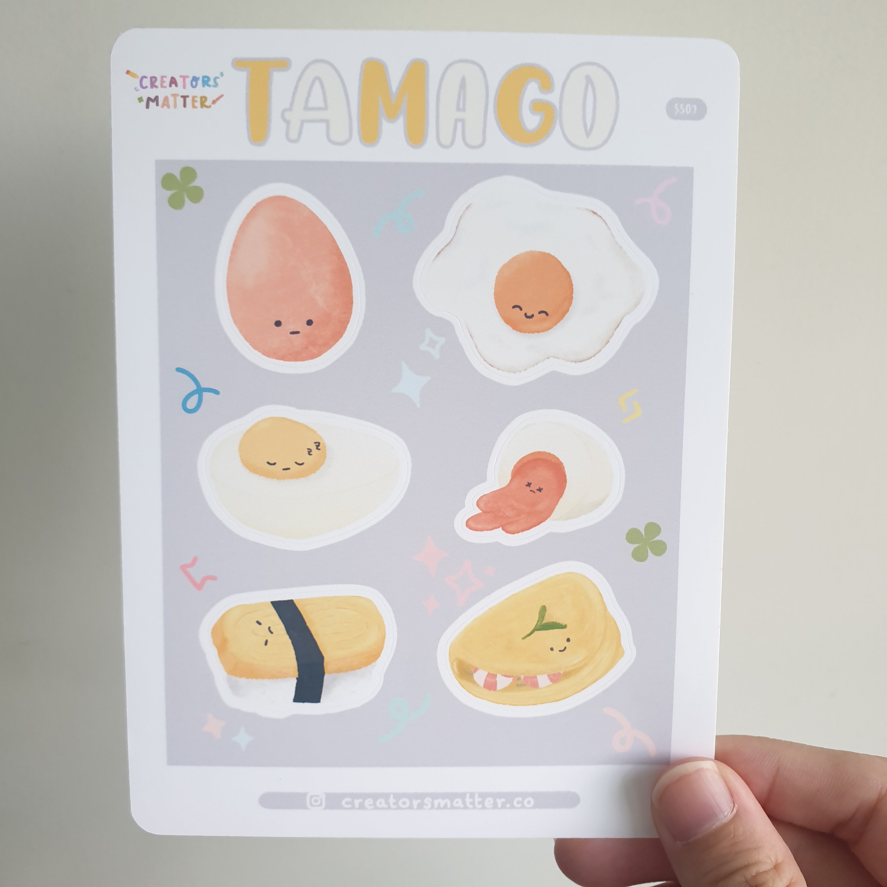 Tamago (with face) Sticker Sheet – chub.my