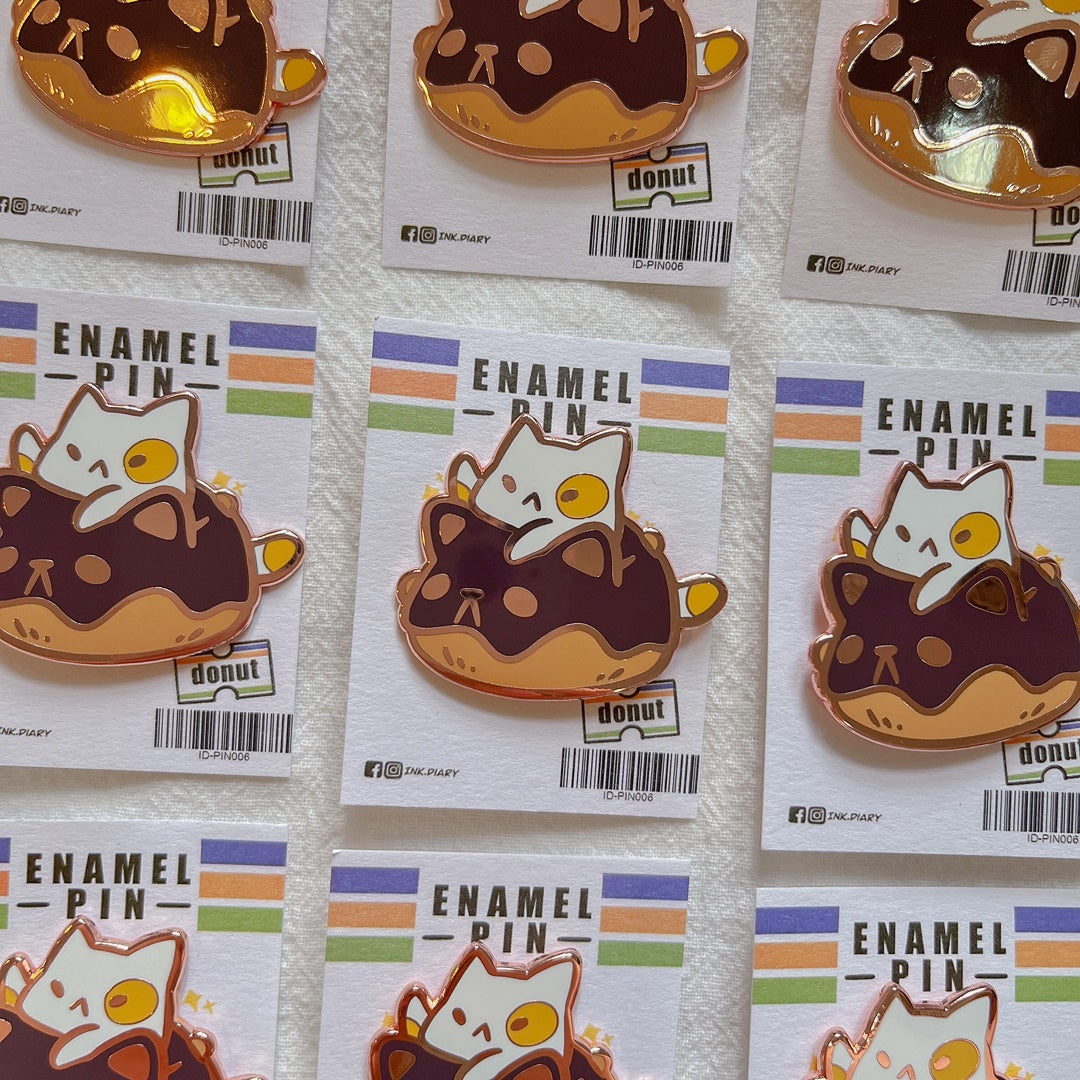 [INK.DIARY] Enamel Pin - Donut Cat – chub.my