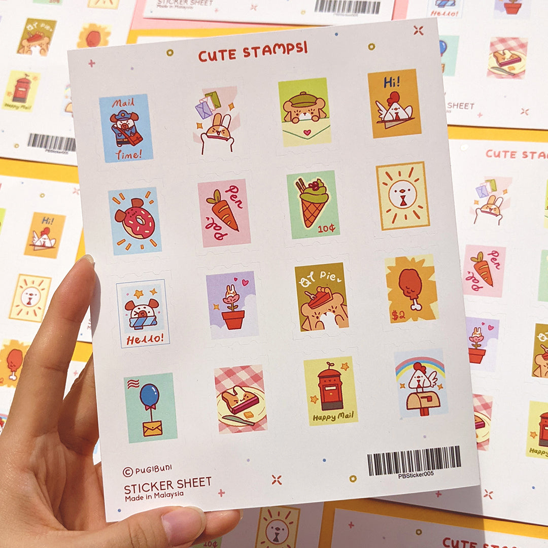 PugiBuni Stamp Sticker Sheet – chub.my