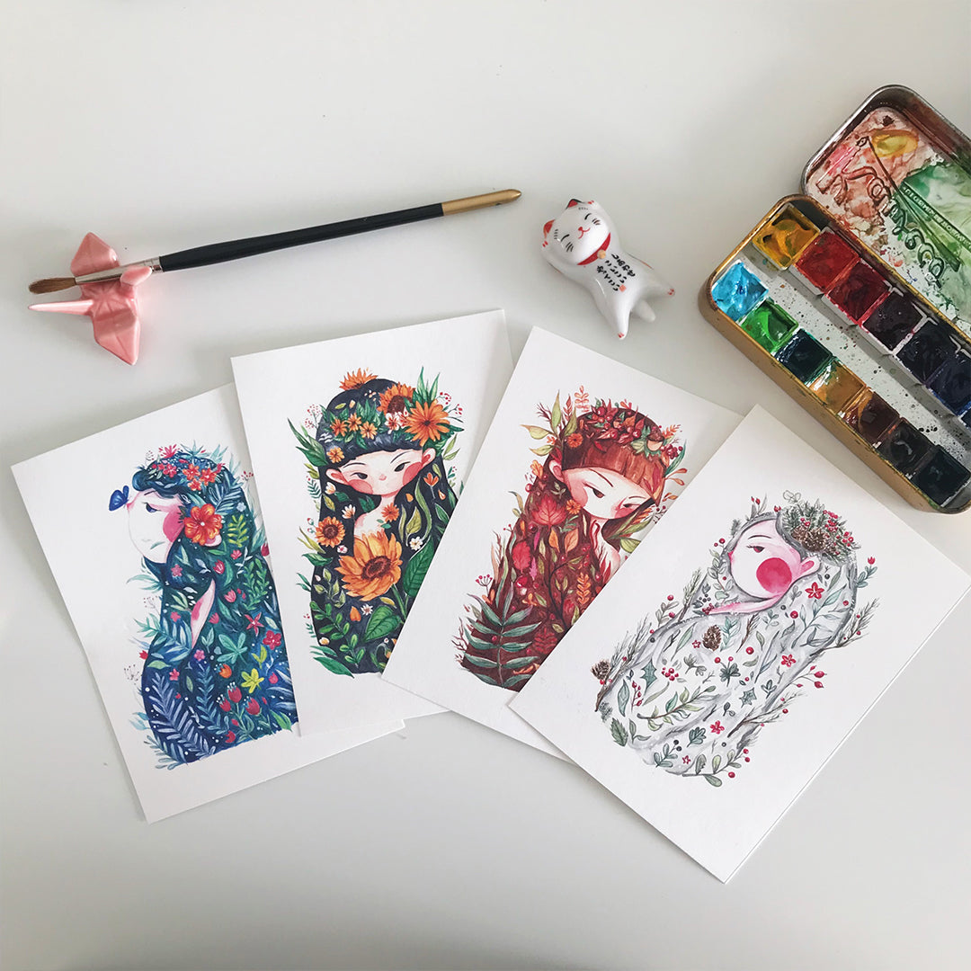 Four Seasons Postcard Set – chub.my