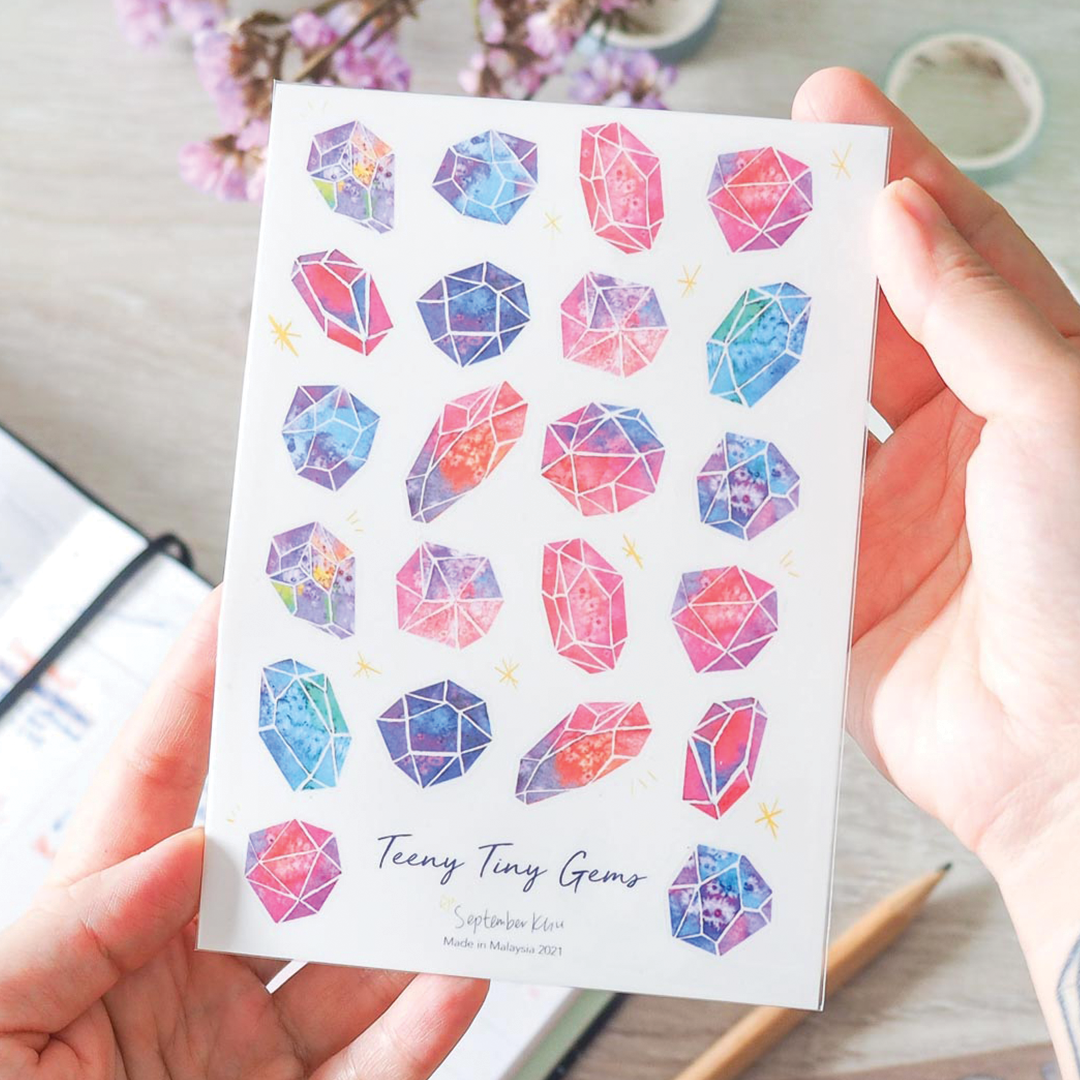 Teeny Tiny Gems Stickers (transparent) – chub.my
