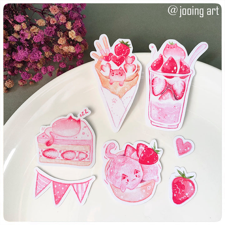 Strawberry Cat Sticker – chub.my