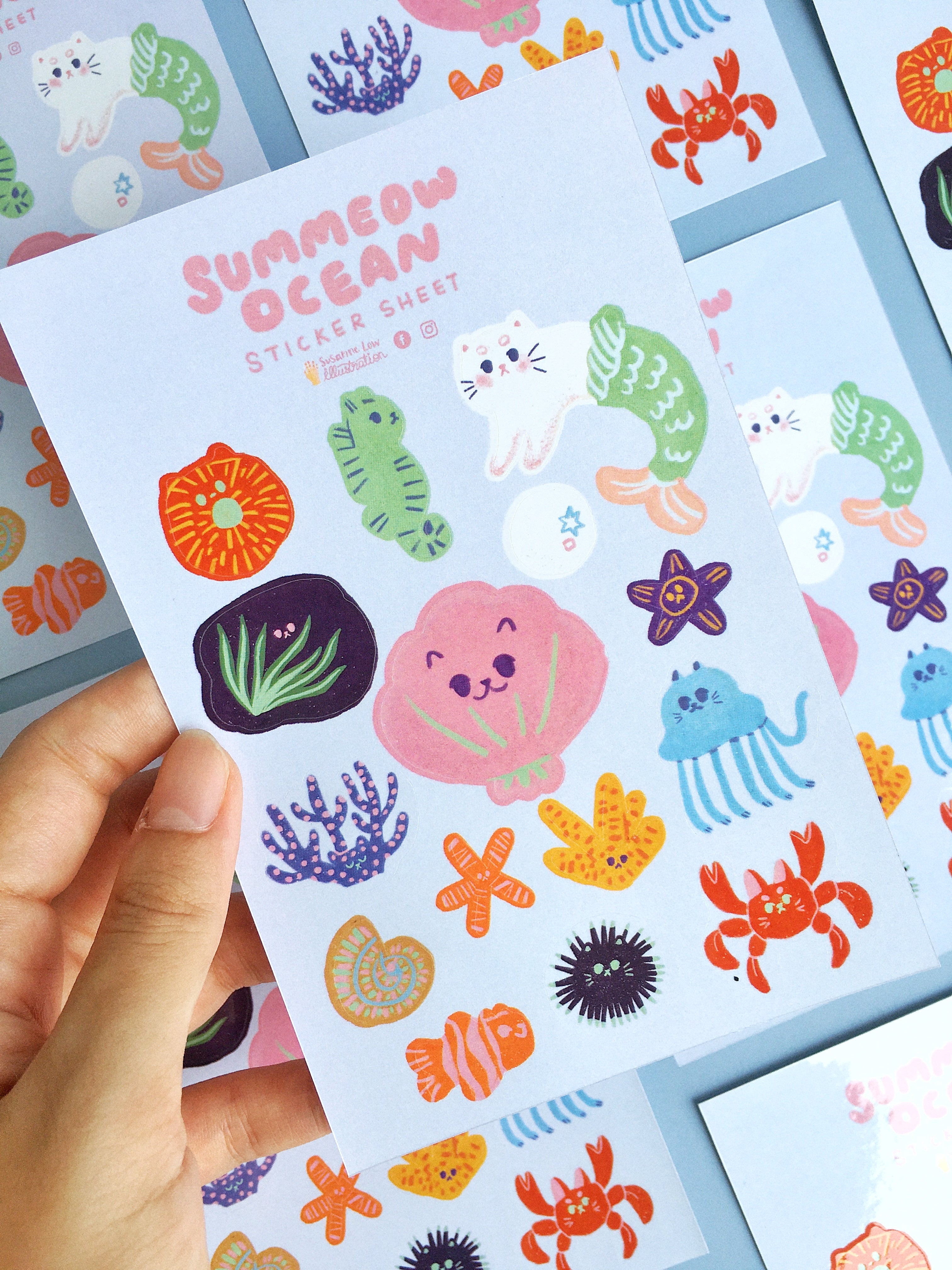 Summeow Ocean Sticker Sheet – chub.my