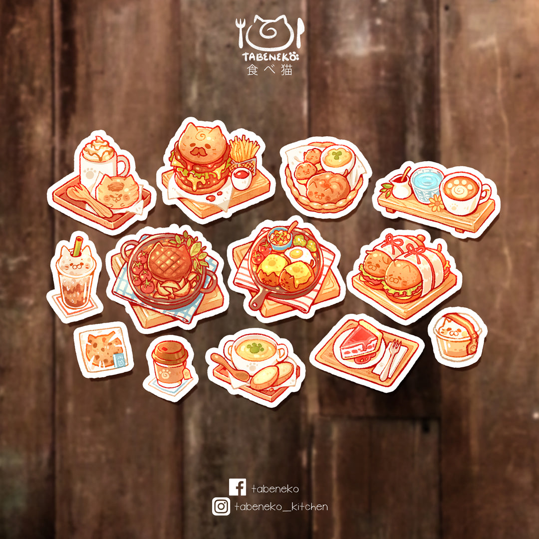 Tabeneko - Cafe Sticker Set – chub.my