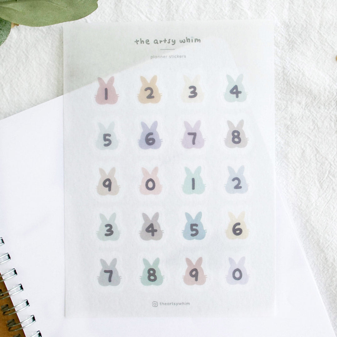 Bunny Numbers Washi Sticker Sheet – chub.my