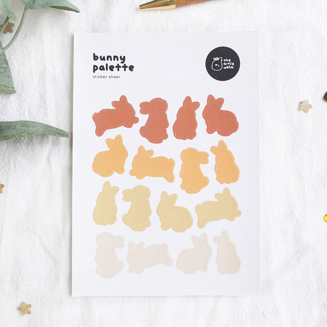 Bunny Palette – Orange Sticker Sheet – chub.my