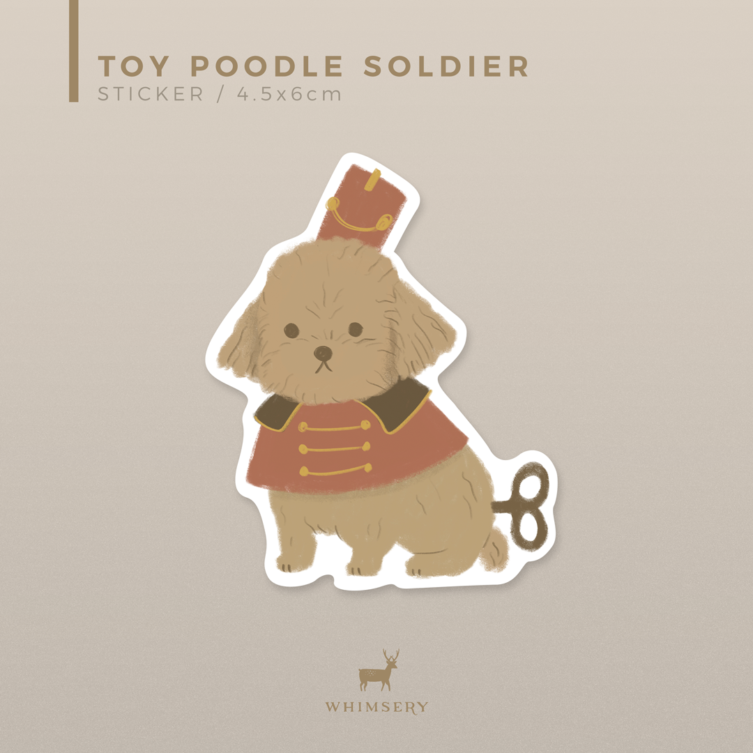 Toy Poodle Soldier Sticker – chub.my