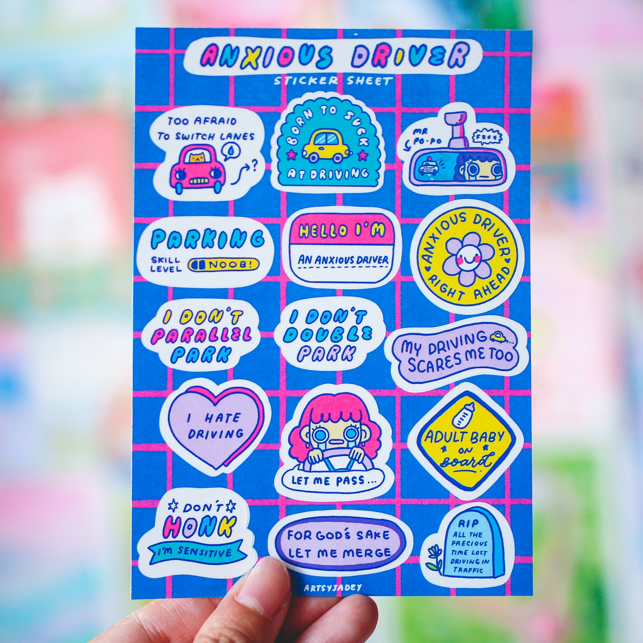 Anxious Driver Sticker Sheet – chub.my