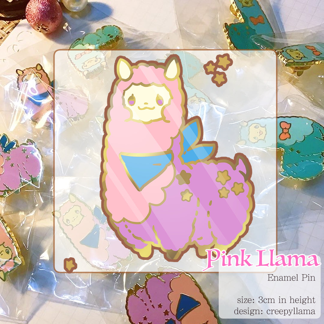 Creepyllama enamel pin - Pink llama – chub.my
