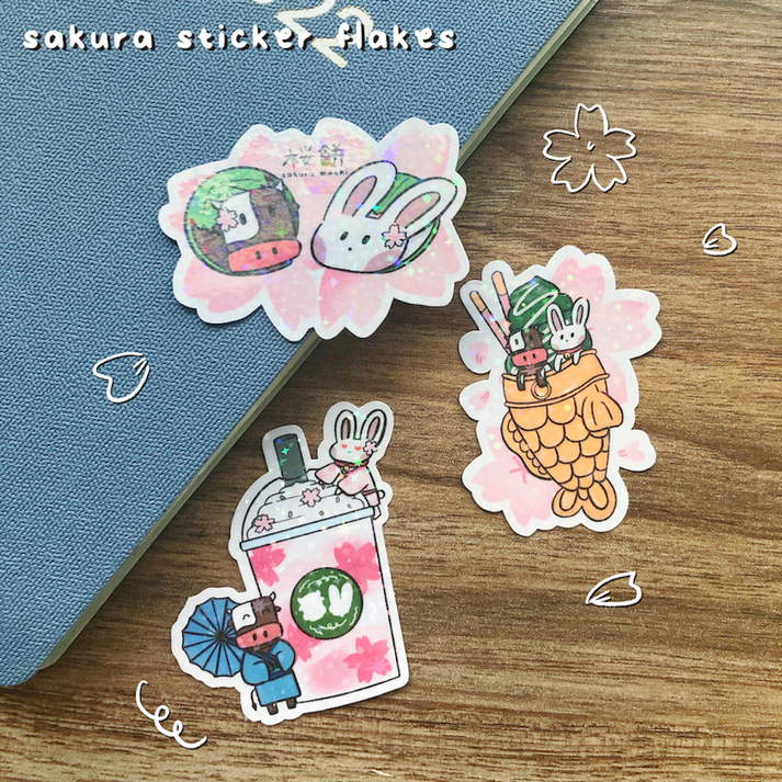 Sakura Holographic Sticker Pack – chub.my