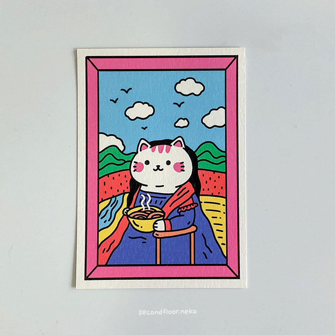 secondfloor.neko | Catto Art Gallery Postcard - Meowna Lisa – chub.my