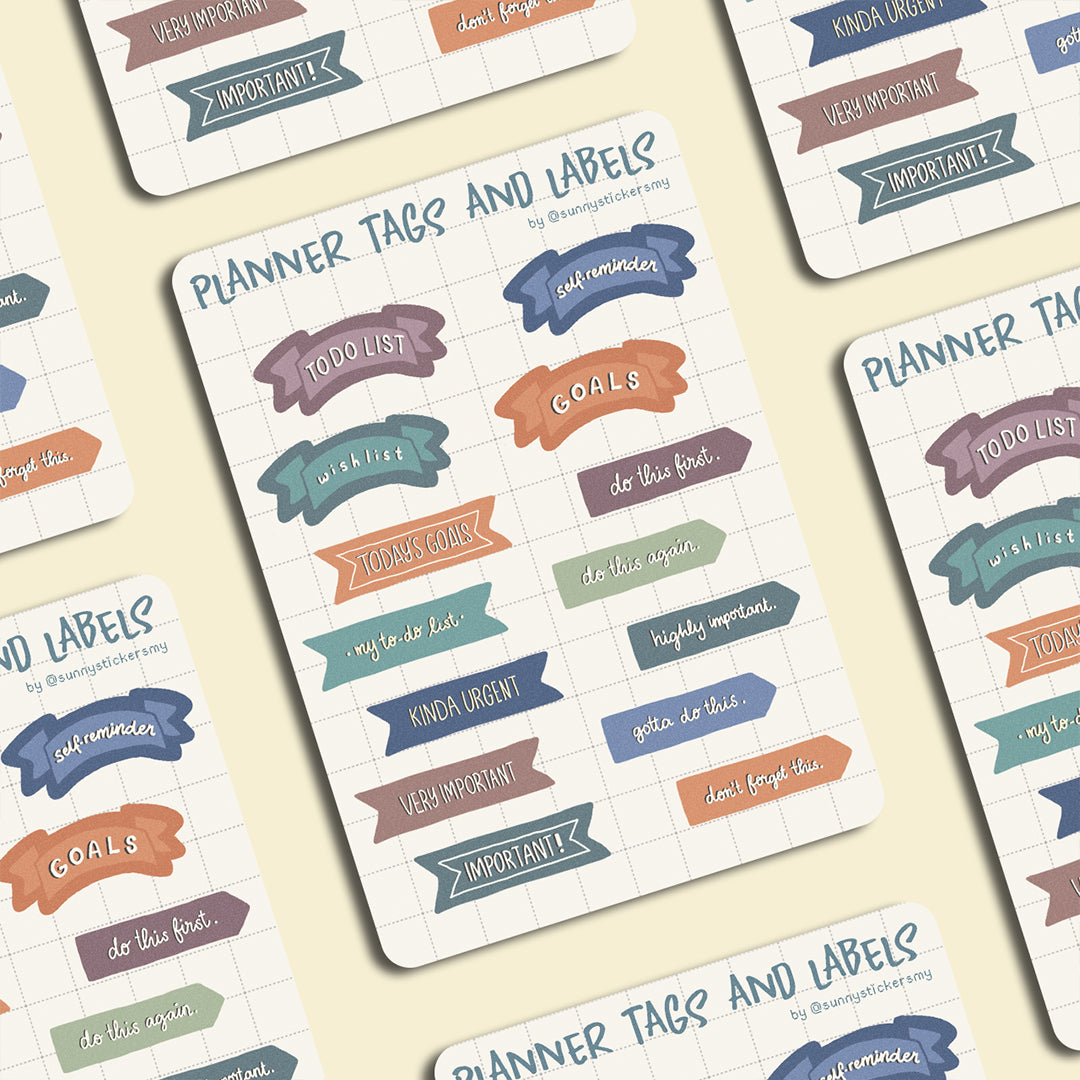 Planner Tags and Labels Sticker Sheet – chub.my